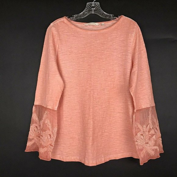 Soft Surroundings | Tops | Soft Surroundings Peach Sheer Shirt Bell ...